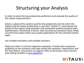 TAUS Evaluating Post-Editor Performance Guidelines | PPTX