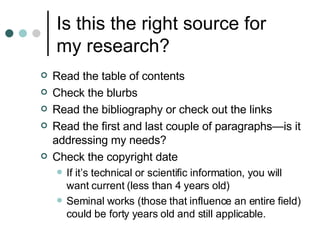Evaluating Sources | PPT