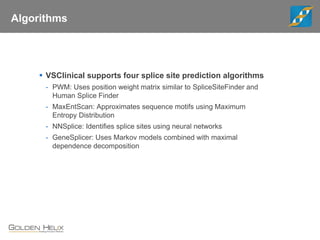 Evaluating Splice Site Variants in VarSeq | PDF