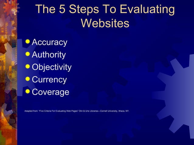 Evaluating Websites | PPT