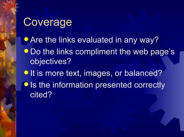 Evaluating Websites | PPT | Technology & Computing