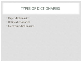 Evaluating A Dictionary | PPT