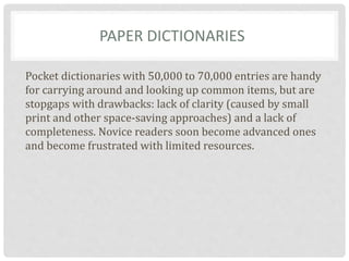 Evaluating A Dictionary | PPT