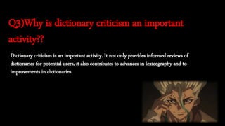 Evaluating a Dictionary | PPTX