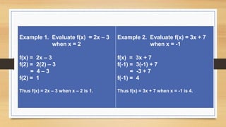 Evaluating a function | PPT