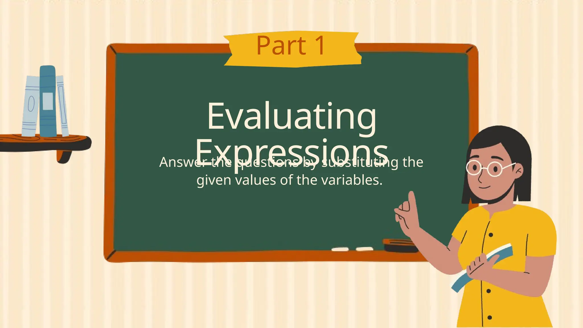 Evaluating Algebraic Expressions Math quiz Grade 6.pptx