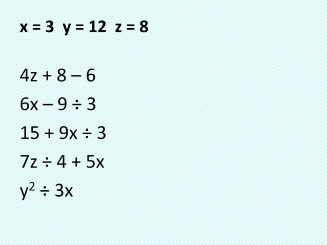 Evaluating Algebraic Expressions With Substitution Pptx Programming