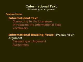 Evaluating an argument | PPT
