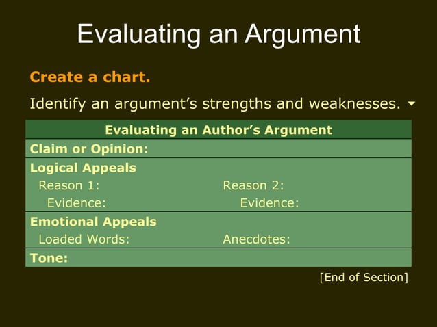 Evaluating an argument | PPT | Law