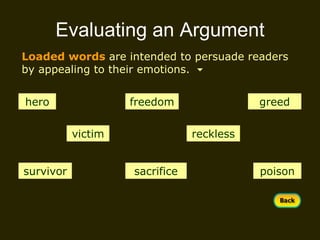 Evaluating an argument | PPT
