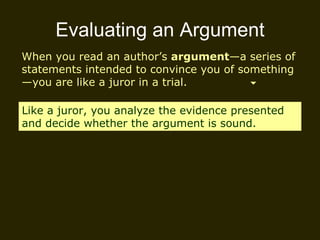 Evaluating an argument | PPT