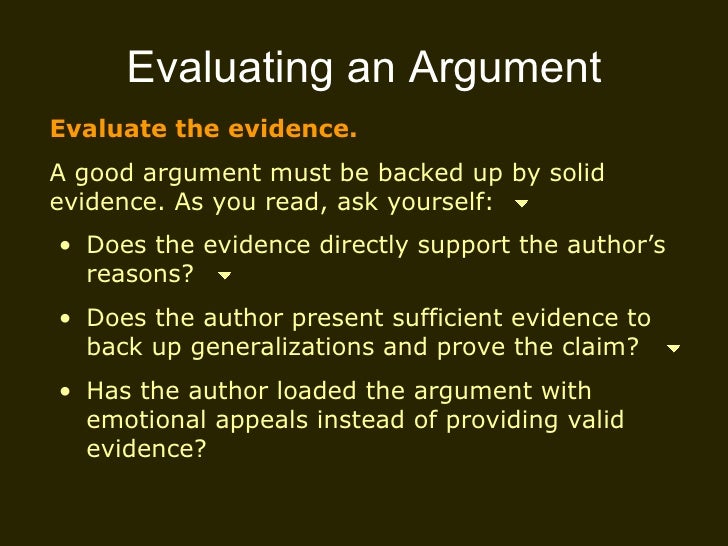 Evaluating An Argument 5710