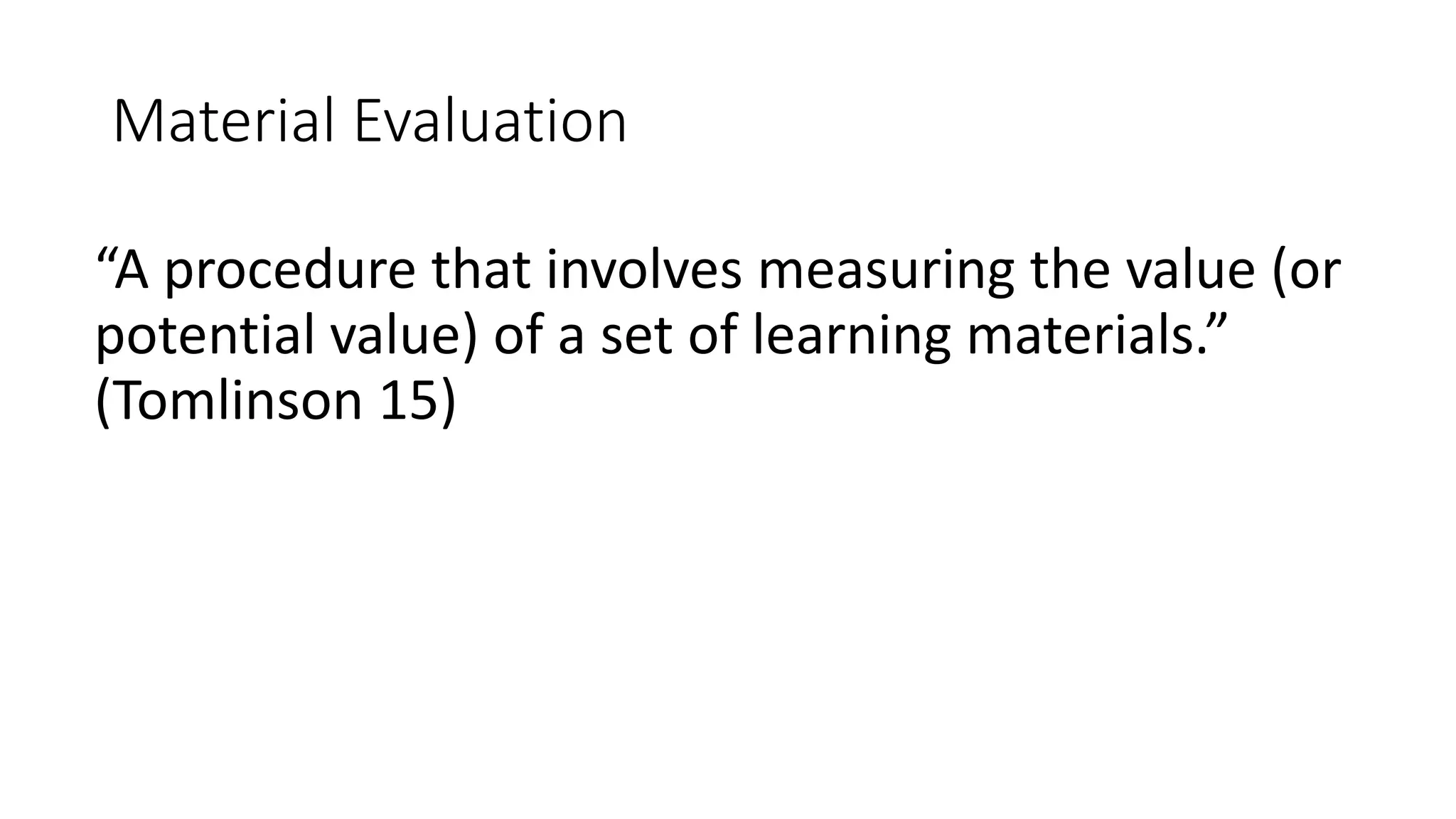Evaluating and Adapting Instructional Materials - ELT | PPTX