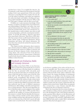 Evaluating and selecting literature for children | PDF