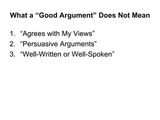 Evaluating arguments | PPT