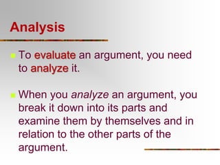 Evaluating arguments lesson2 | PPTX