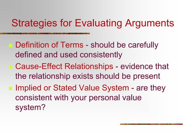 Evaluating arguments lesson2 | PPT