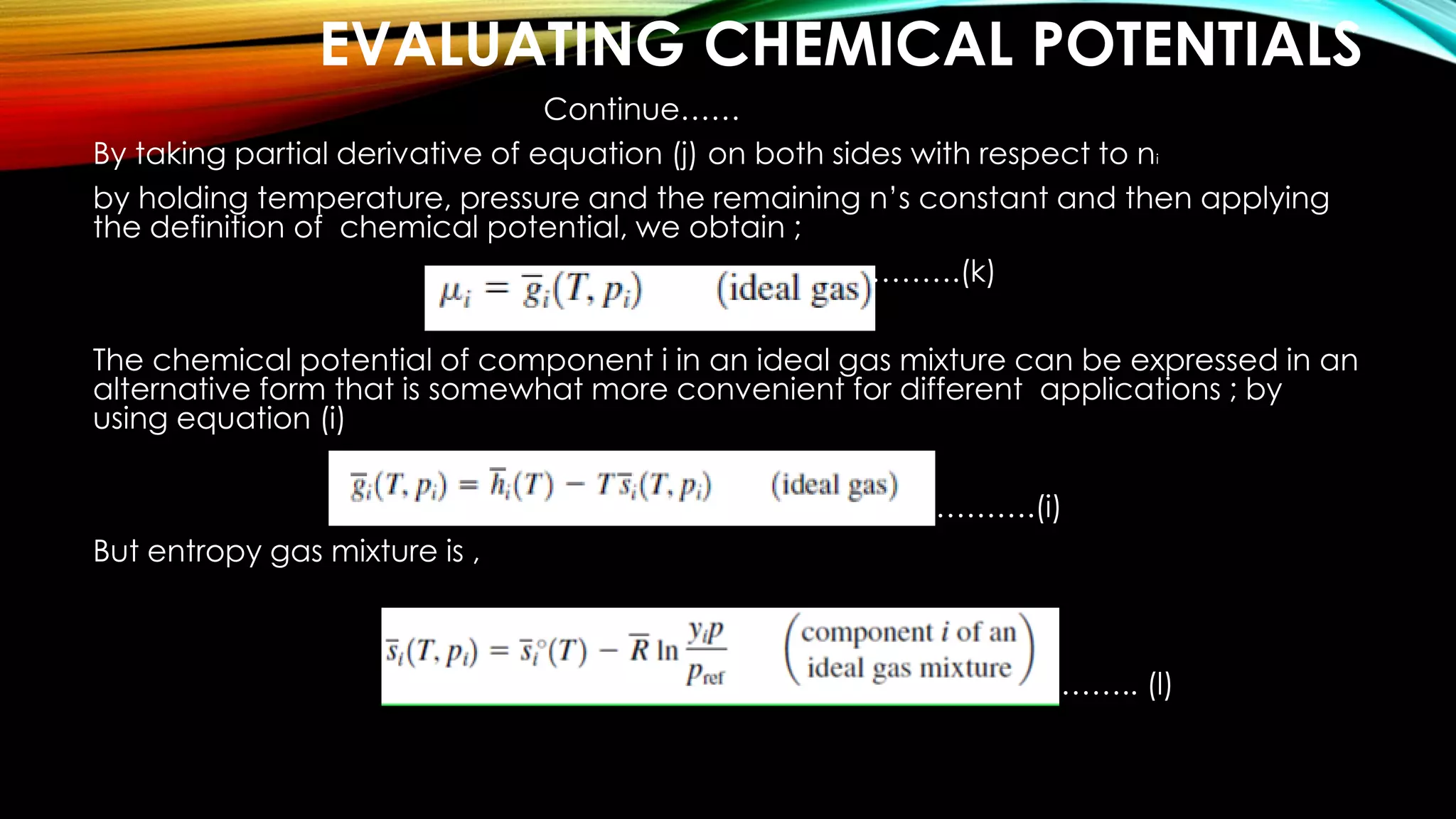 Evaluating chemical potentials | PPT