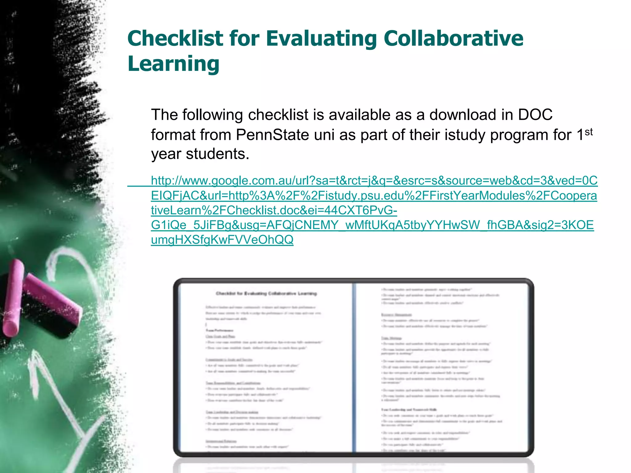 Evaluating collaborative learning | PPTX