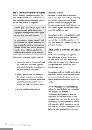 Evaluating community projects | PDF