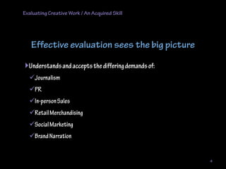 Evaluating Creative Work | PDF