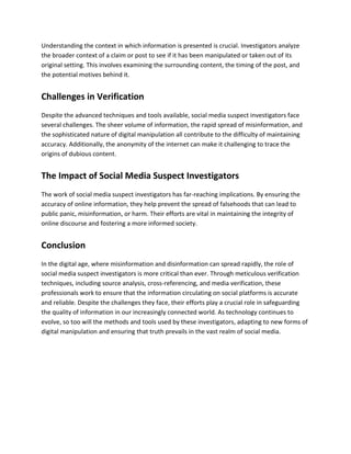 Evaluating Credibility: How Social Media Suspect Investigators Verify ...
