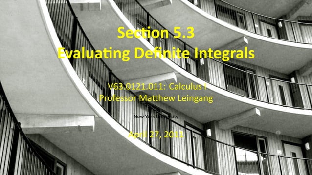 Evaluating Definite Integrals Ppt