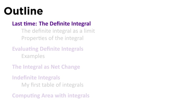Evaluating Definite Integrals Ppt