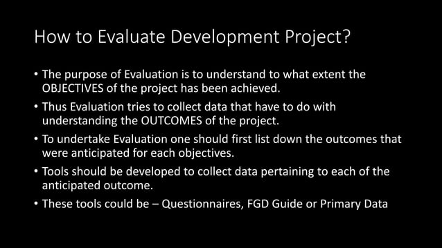 Evaluating development project | PPTX