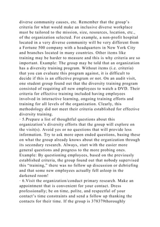 Evaluating Diversity Management Conducting a Diversity Audit Ca.docx