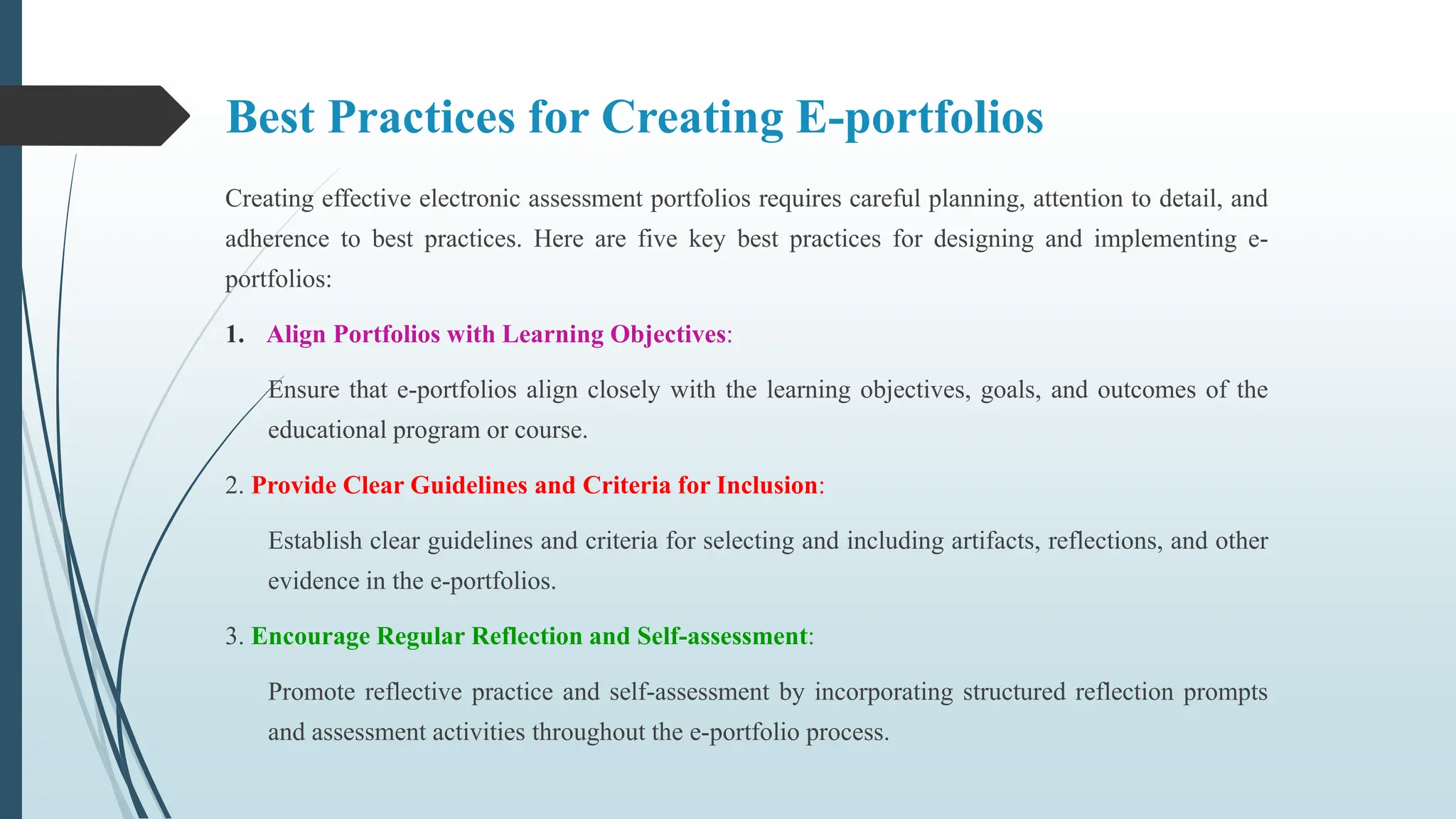 Evaluating e-resources and electronic assessment portfolio | PPTX