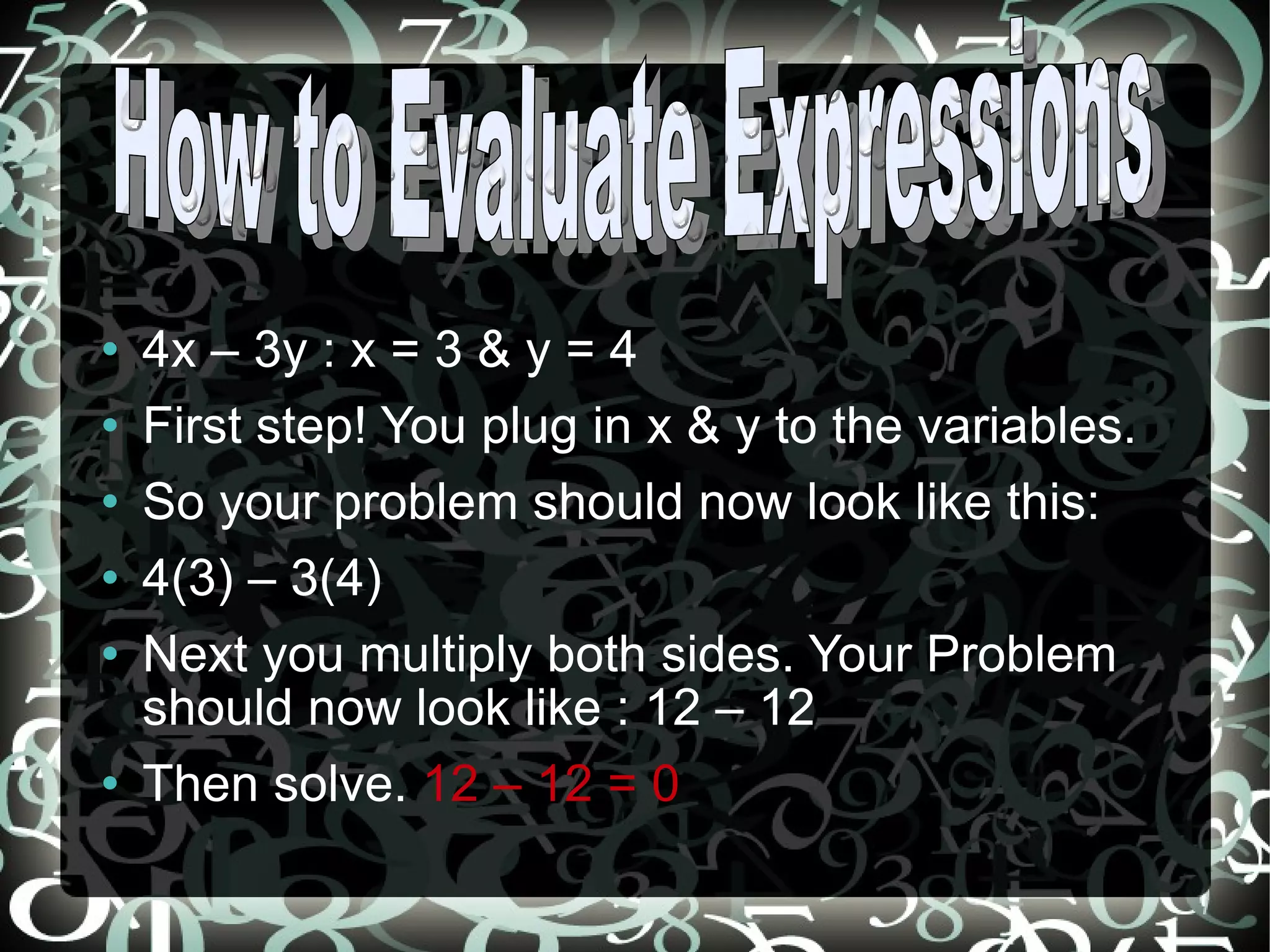 Evaluating Expressions | PPT