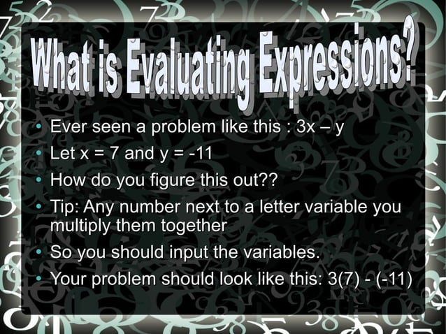 Evaluating Expressions | PPT