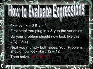 Evaluating Expressions | PPT