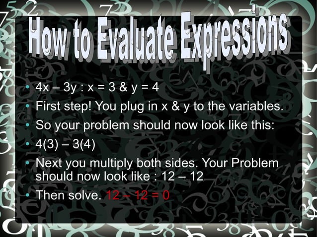 Evaluating Expressions | PPT
