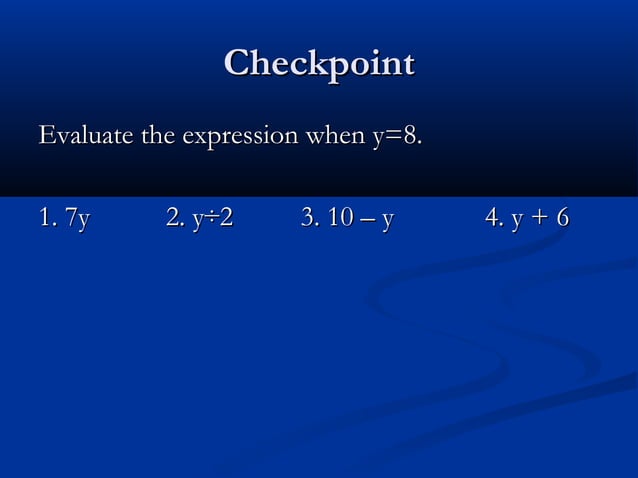 Evaluating expressions notes | PPT