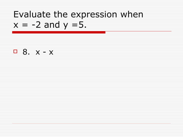 Evaluating Expressions Review | PPT