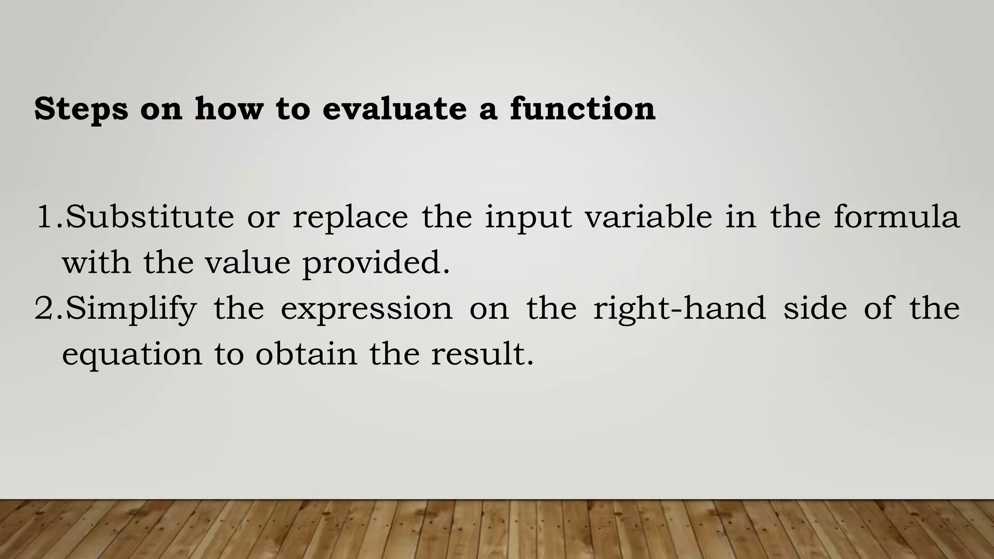 Evaluating Functions | PPTX