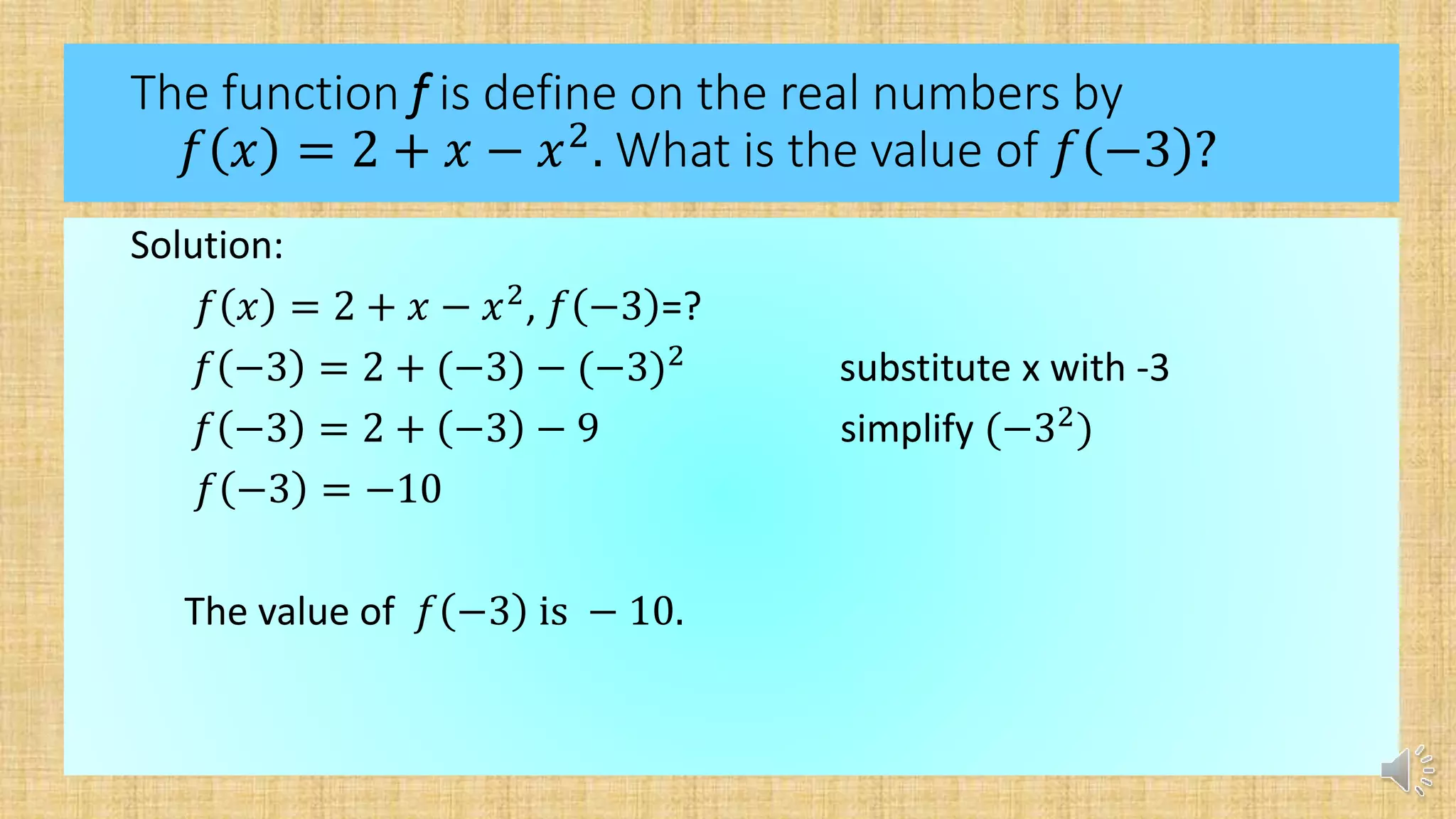 Evaluating functions | PPTX
