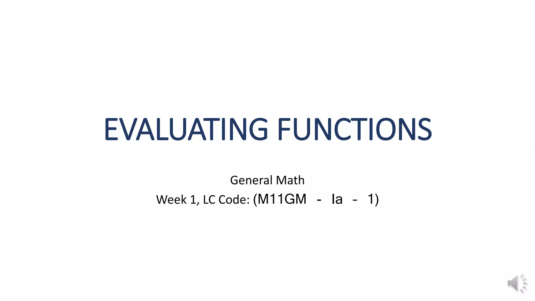 Evaluating functions | PPTX