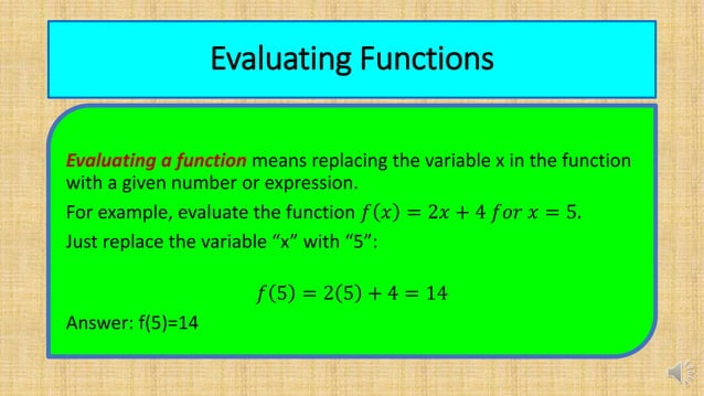 Evaluating functions | PPTX
