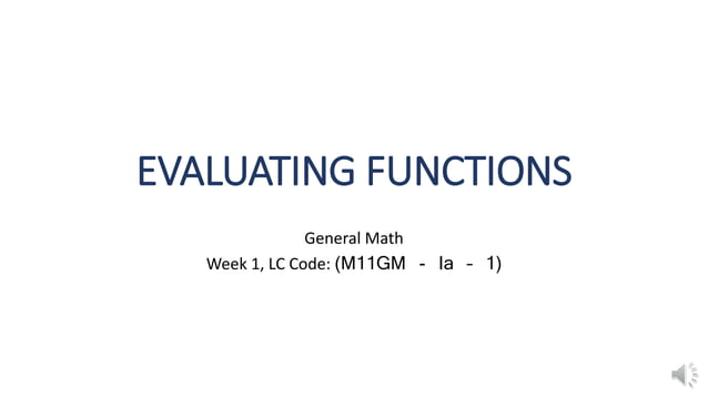 Evaluating functions | PPTX