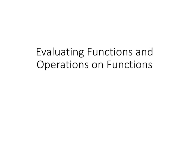 Evaluating Functions.ppt