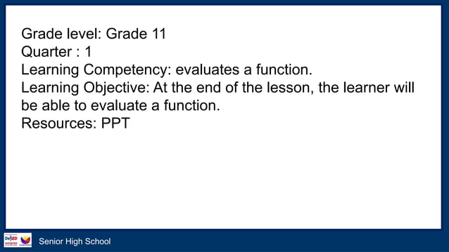 Evaluating Functions functions math.pptx