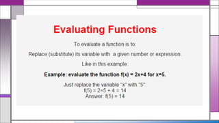 Evaluating functions basic rules | PPT