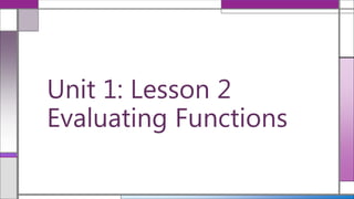 Evaluating functions basic rules (day 2) | PPTX