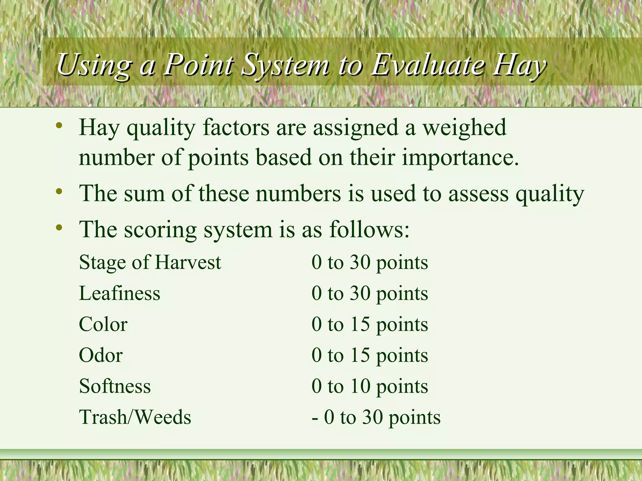 Evaluating Hay Quality | PPT