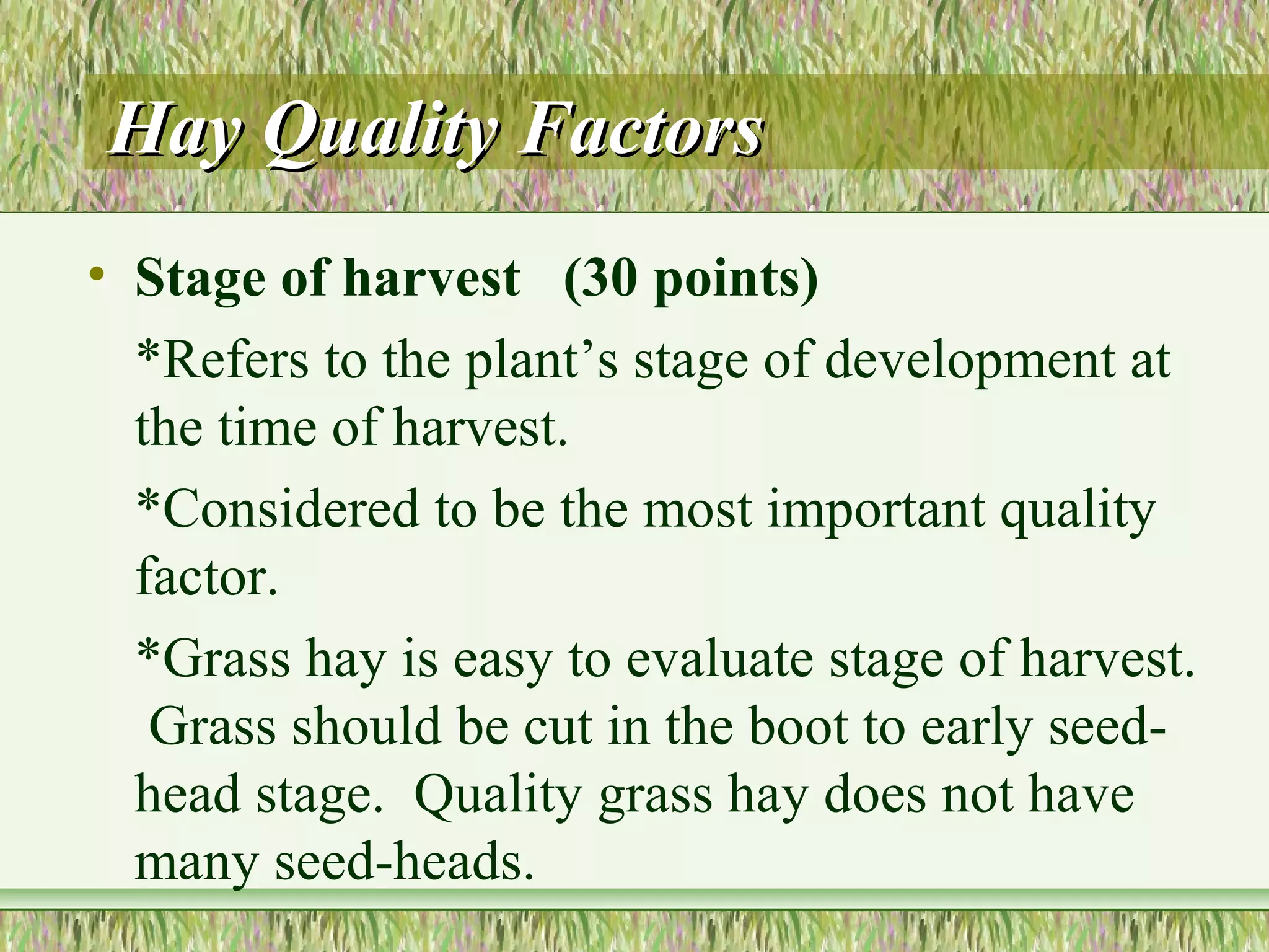 Evaluating Hay Quality | PPT