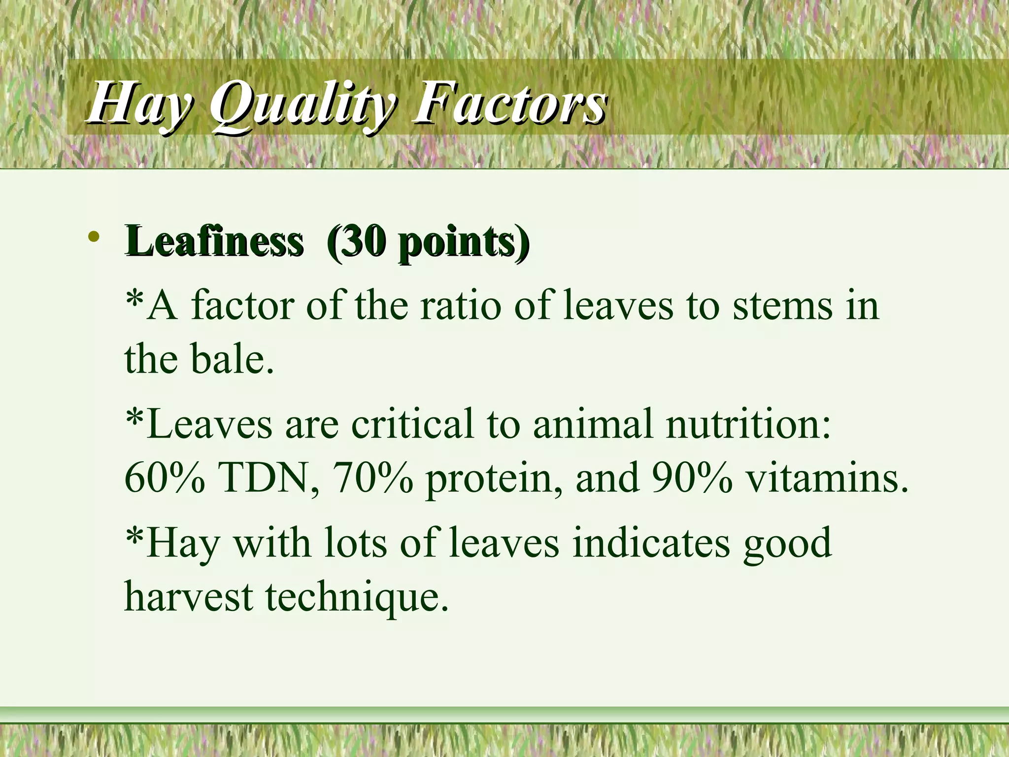 Evaluating Hay Quality | PPT