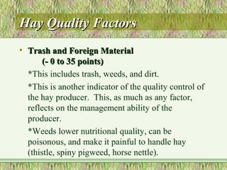 Evaluating Hay Quality | PPT